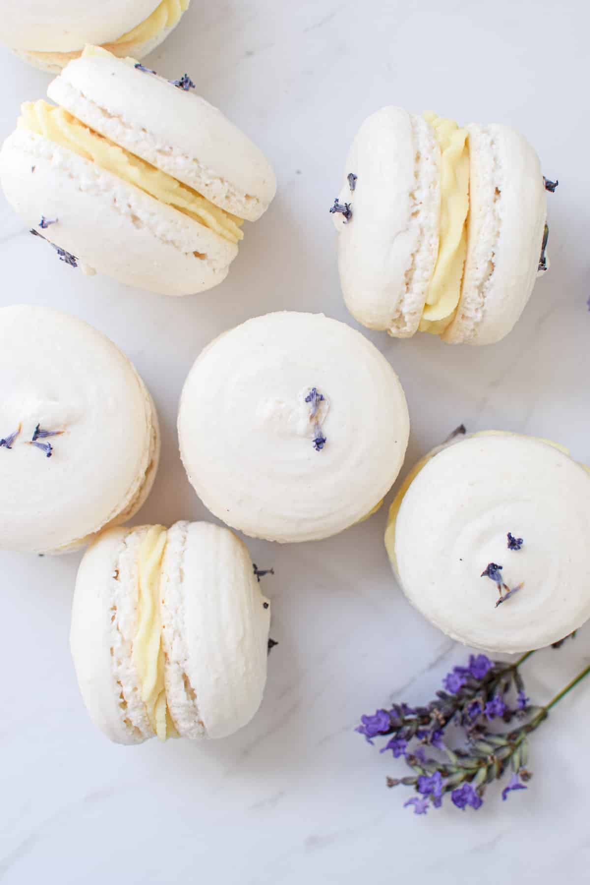 Lavender Macarons with Lemon & White Chocolate Ganache - Baking with Butter