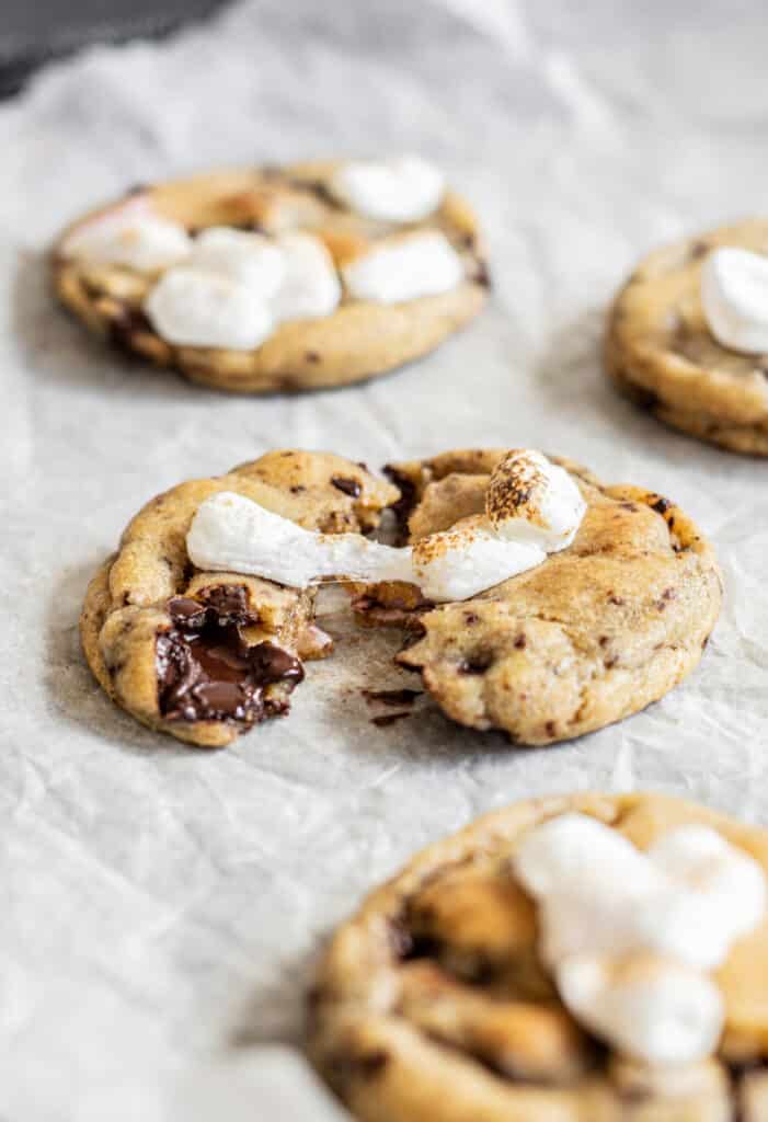 Chewy Marshmallow Chocolate Chip Cookies Recipe - Baking With Butter