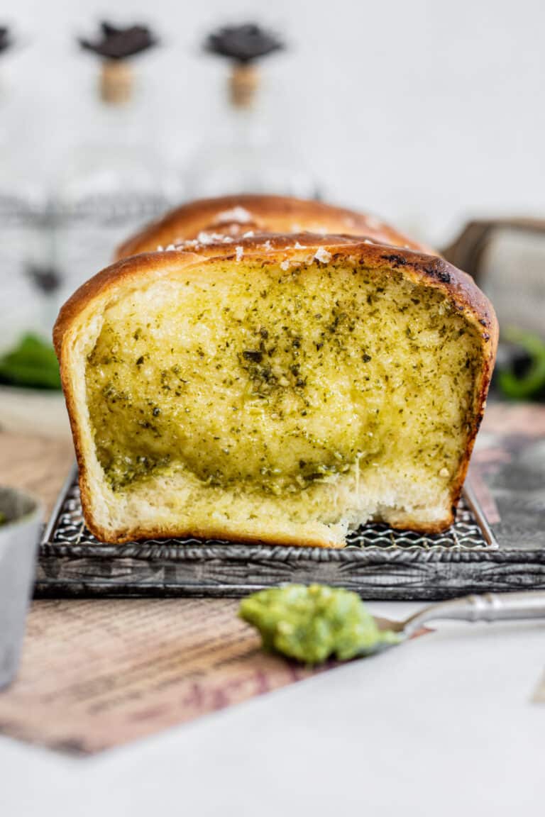Pesto Pull Apart Bread - Baking with Butter