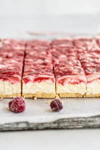 No-Bake Raspberry Cheesecake Bars - Baking With Butter