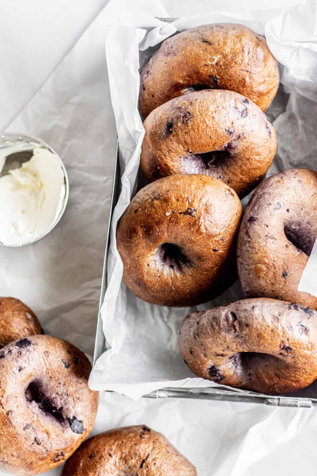 Homemade Blueberry Bagels - Baking With Butter