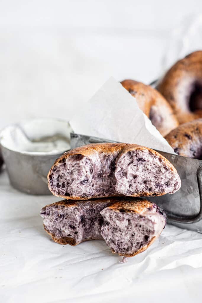 Homemade Blueberry Bagels - Baking with Butter
