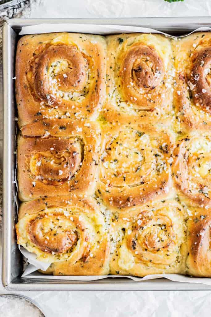 Easy Cheesy Garlic Butter Rolls - Baking with Butter