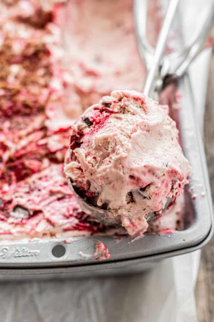 Raspberry Chocolate Ice Cream - Baking with Butter