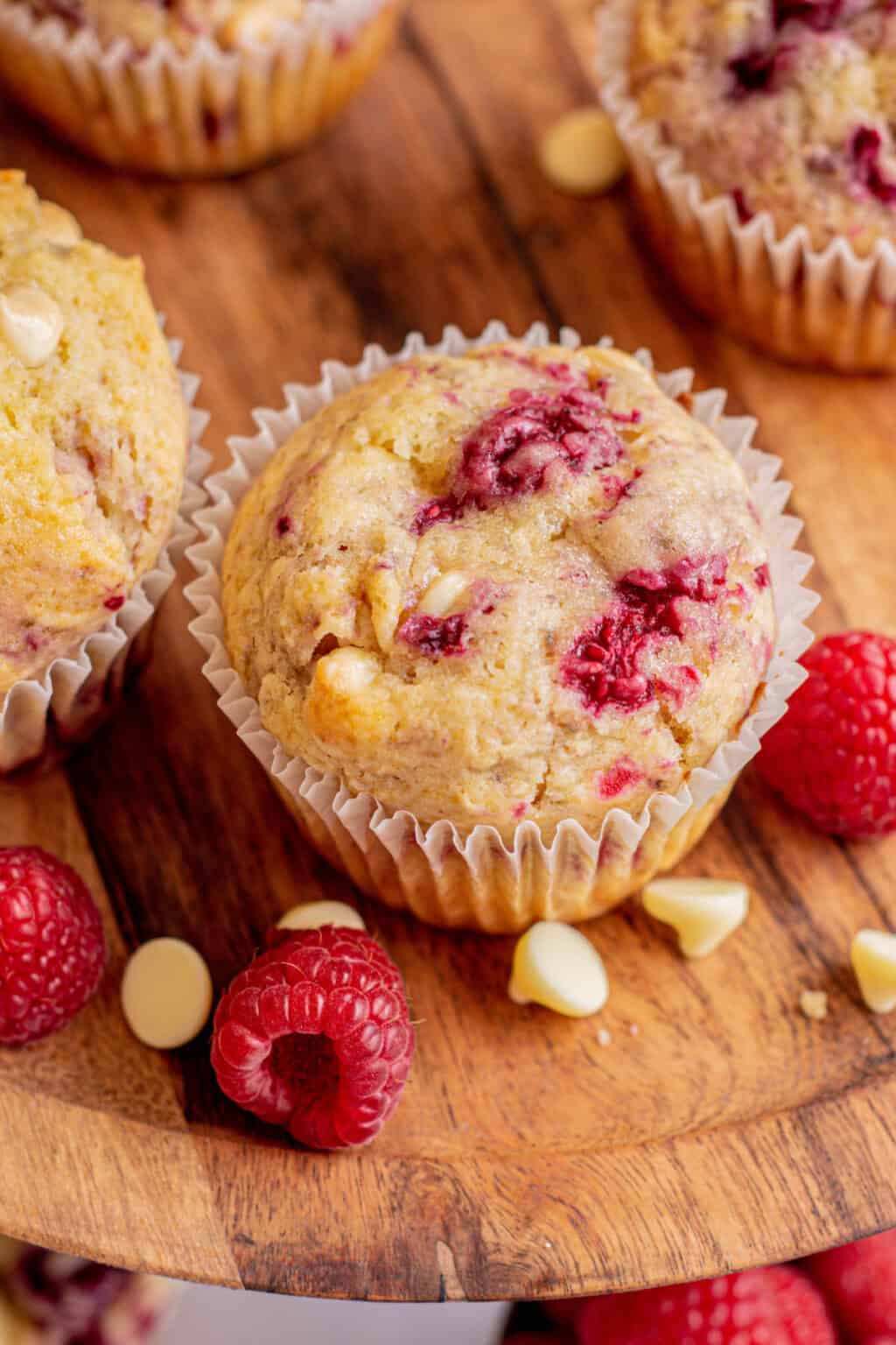 Raspberry White Chocolate Muffins - Baking with Butter