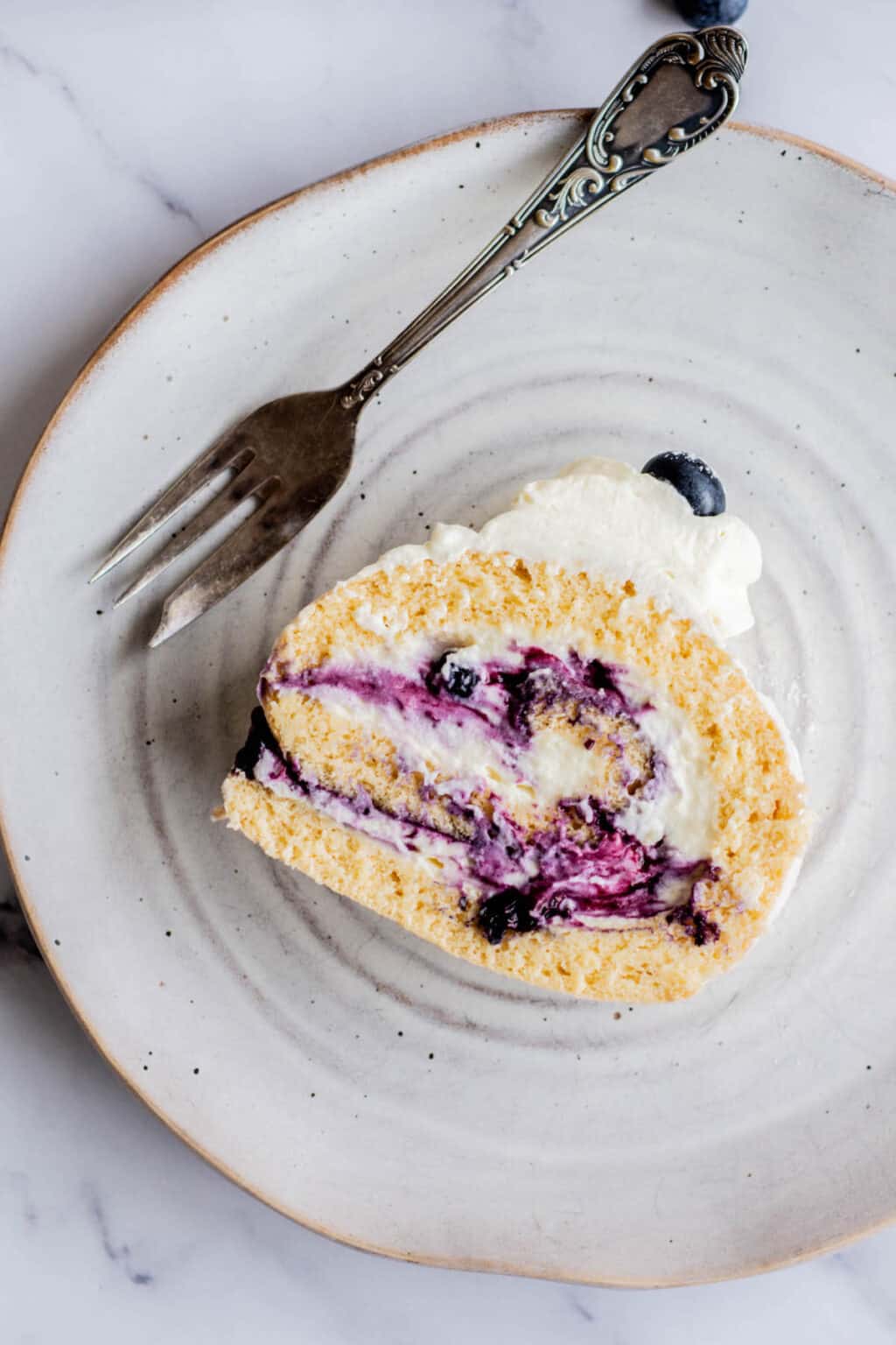 Blueberry Swiss Roll - Baking with Butter