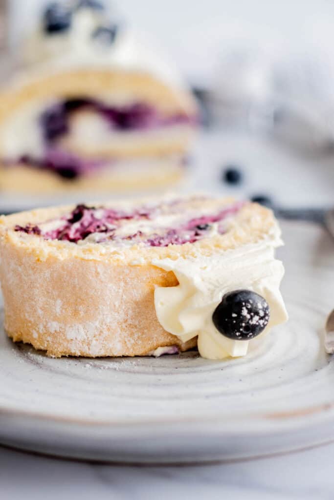 Blueberry Swiss Roll - Baking with Butter