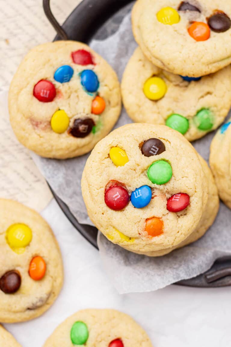Chewy M&M Sugar Cookies - Baking With Butter