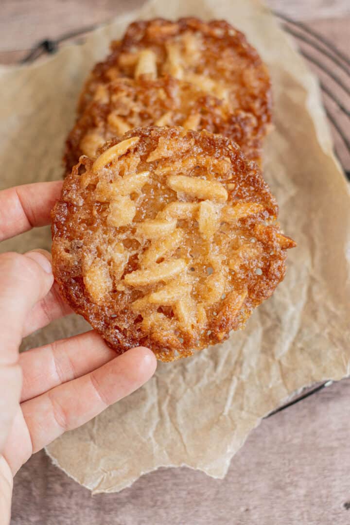 Kletskoppen - Dutch Almond Lace Cookies - Baking with Butter