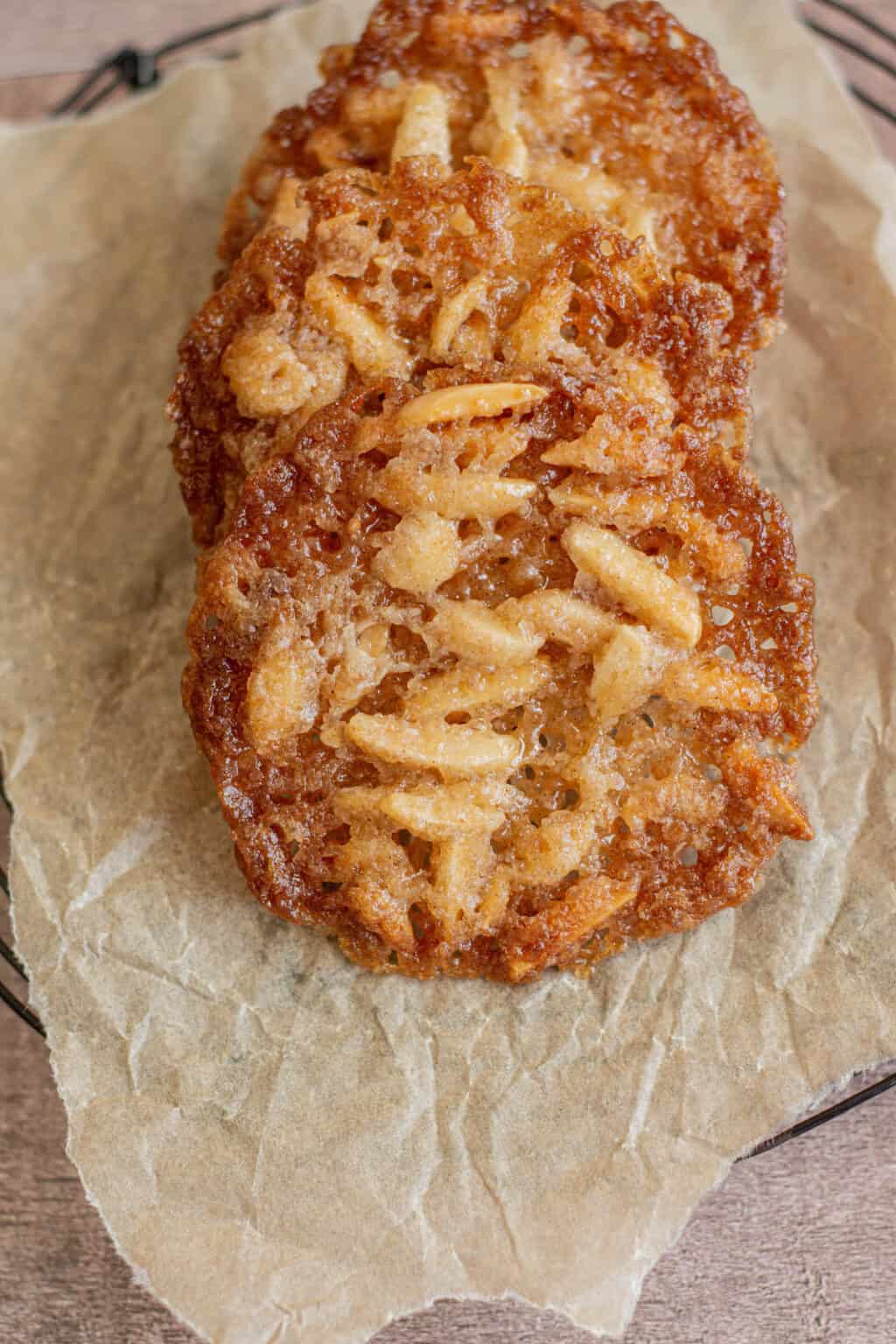 Kletskoppen - Dutch Almond Lace Cookies - Baking with Butter