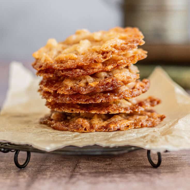 Kletskoppen - Dutch Almond Lace Cookies - Baking with Butter